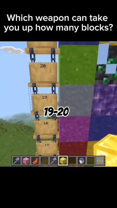 Which weapon can take you up how many blocks #minecraft #shots #gaming ...