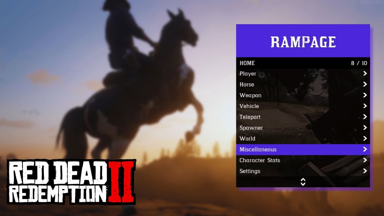 MOD MENU PARA RED DEAD REDEMPTION 2! Rampage Trainer - YouTube