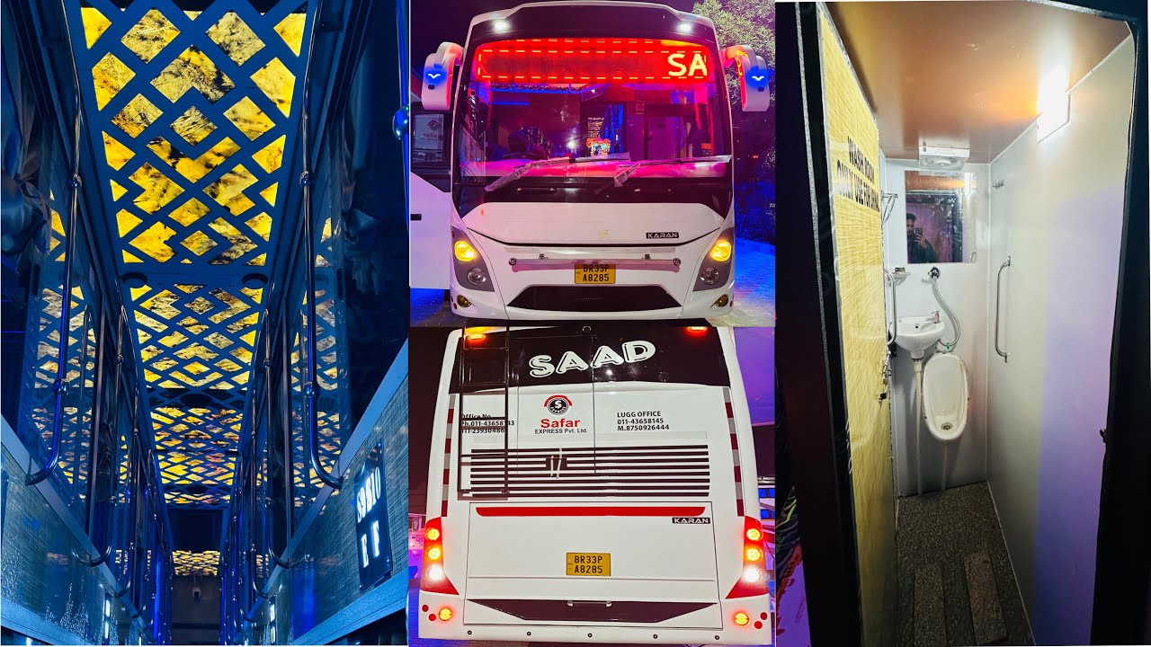 DELHI Luxury AC sleeper bus Interior with toilet - YouTube