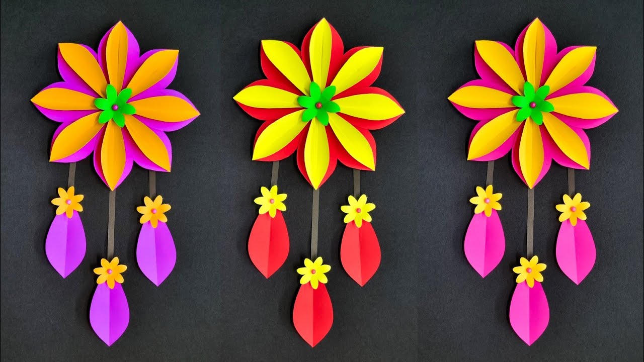 Unique Flower Wall Hanging / Amazing Wall Hanging Paper Craft ...