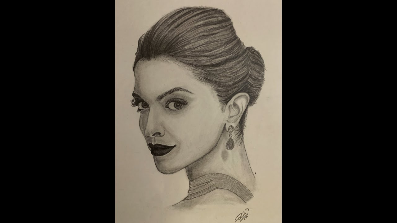 How to draw Deepika Padukone Step by Step | Realistic Portrait Drawing ...