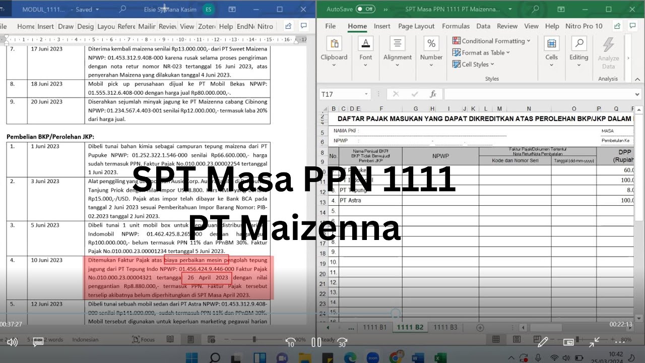 SPT Masa PPN 1111 PT Maizenna - YouTube