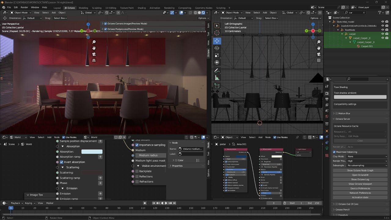 OCTANE - Lesson 13 - Interior Rendering, Terrain, Hair and Fur, Clip ...