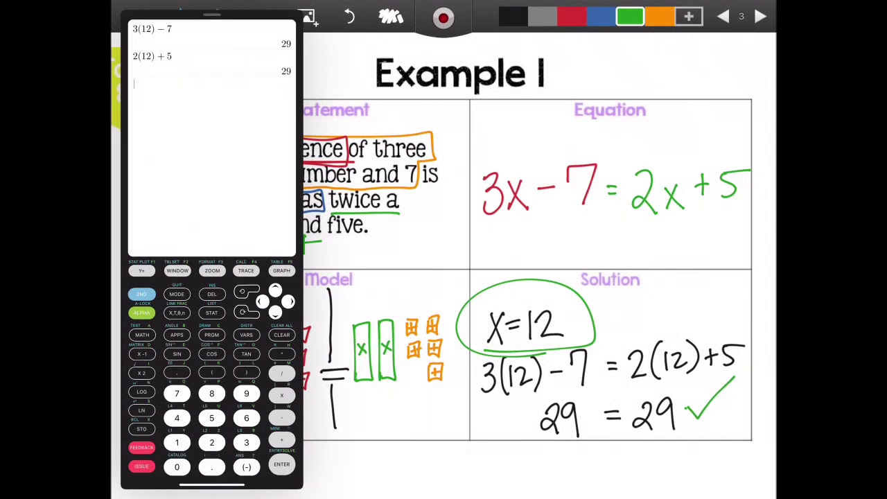 Topic 8.8C Part 2 Modeling and Solving Equations with Variables on both ...