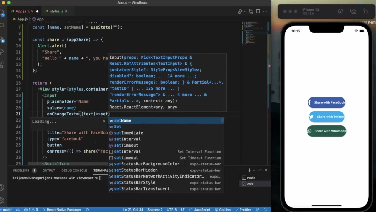 React Native Tutorial 64 - SocialIcon | React Native Elements - YouTube