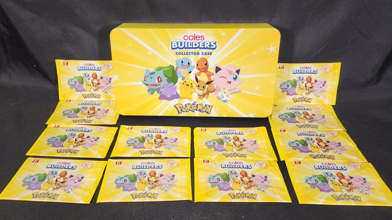 Unboxing: 12 Coles Pokemon Builders Mystery Character Packs - YouTube