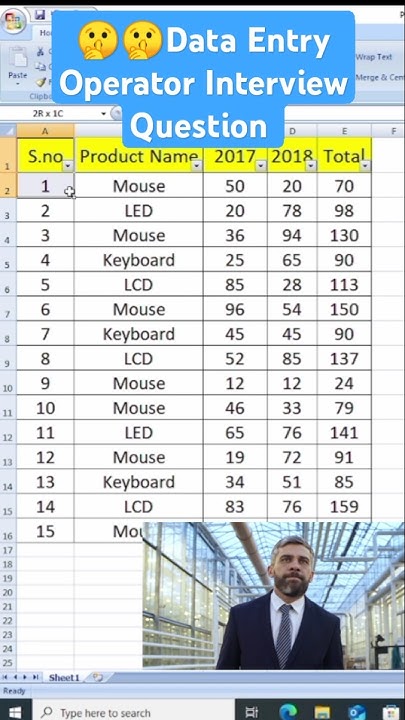 Data Entry Interview Question🔥||Advance Excel😎||#shorts #excel #exceltips #computer #education ...