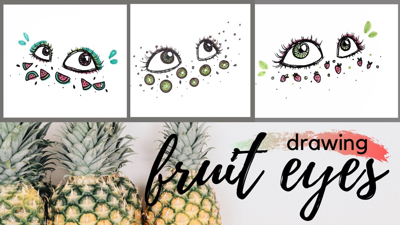 drawing aesthetic fruit eyes tutorial ! | wntnz designs - YouTube