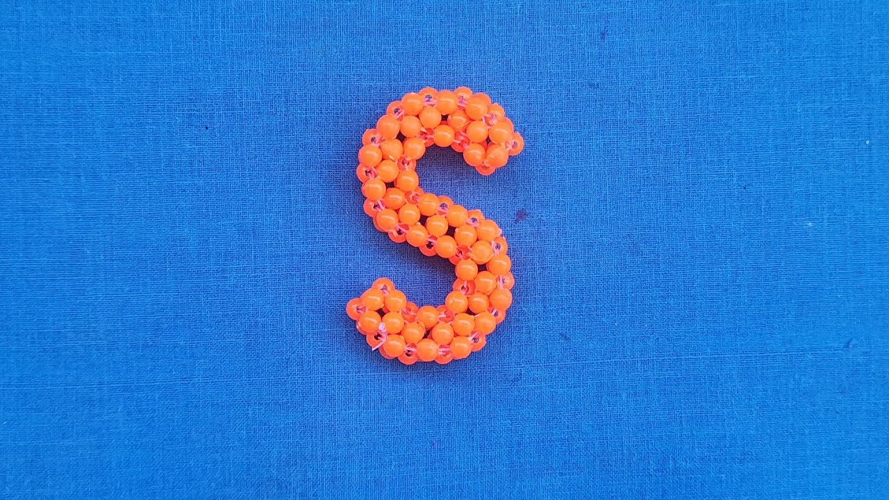 Alphabet Letter 'S' Making with Beads | How to make Beaded Letter 'S ...
