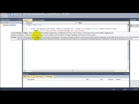 [Visual Basic 2010] How To Make A Simple Message Box Ep1 - YouTube