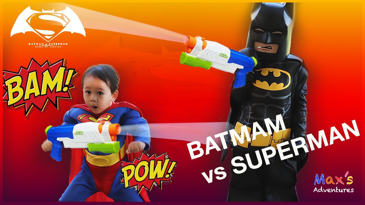 Batman vs Superman | Battle with Hasbro Nerf Super Soaker 5 stream ...
