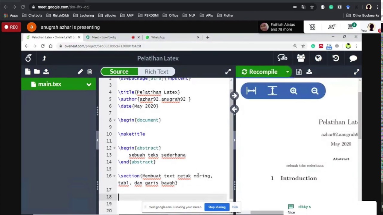 Cara Menulis LaTex Menggunakan Overleaf - Hands-on (Sesi 2) - YouTube