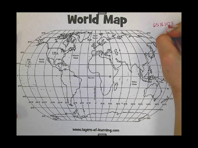 Longitude And Latitude Map With Degrees
