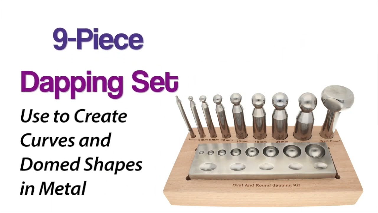 Beadsmith 9-Pc Dapping Set (1 Oval , 8 Round Punches 3-24mm) Use to ...