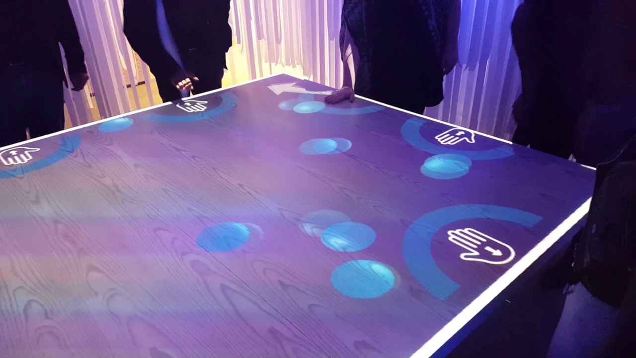 Kinect table projection installation - YouTube
