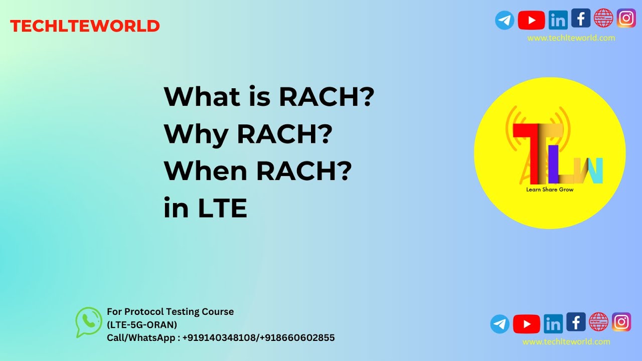 RACH Part 1: What is RACH? Why RACH? When RACH? in LTE - YouTube