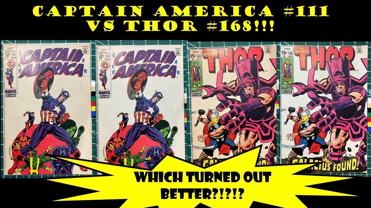 Thor 168 vs Cap 111 Side by Side Case Study comic book stain removal ...