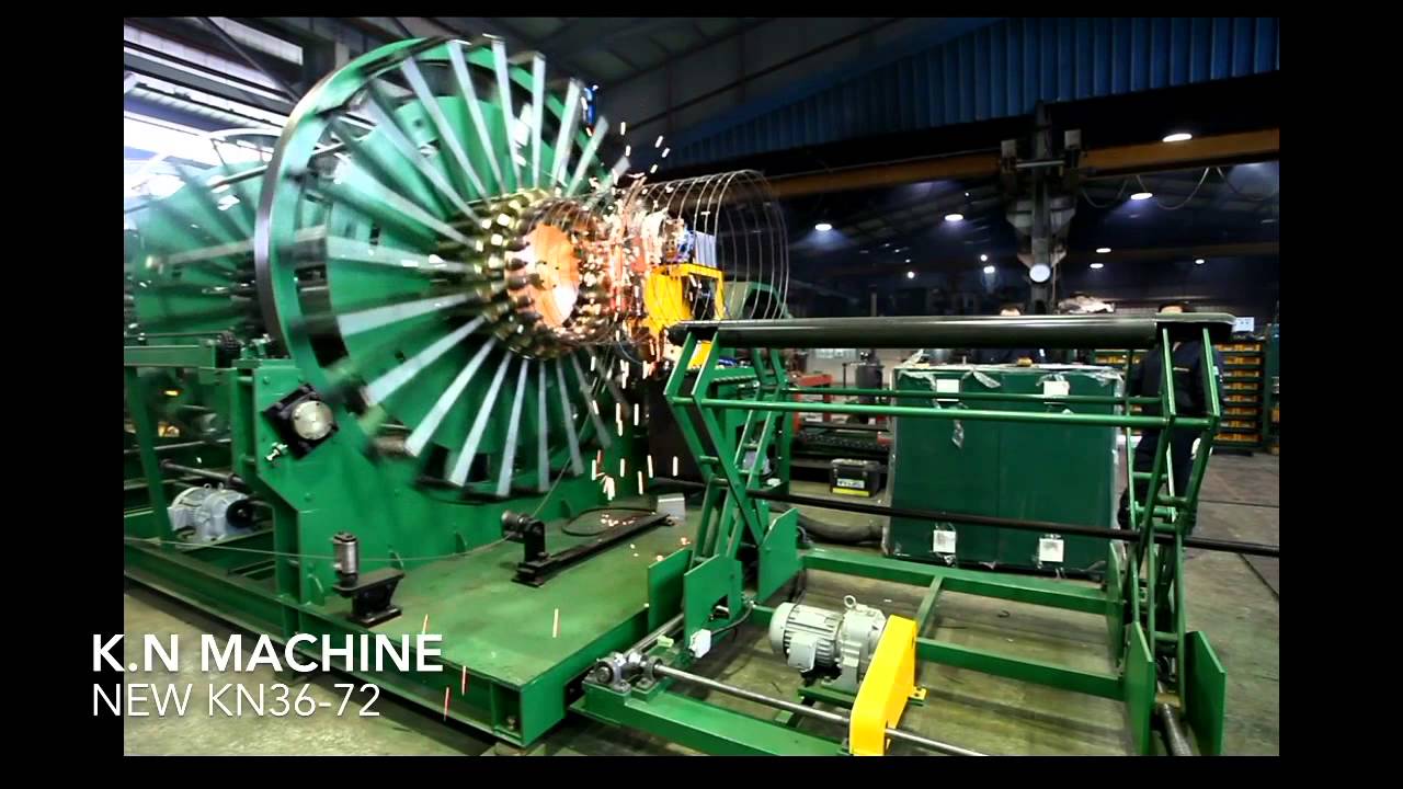 automatic cage welding machine . K.N Machine 경남기계 편성기 흄관편성기 - YouTube