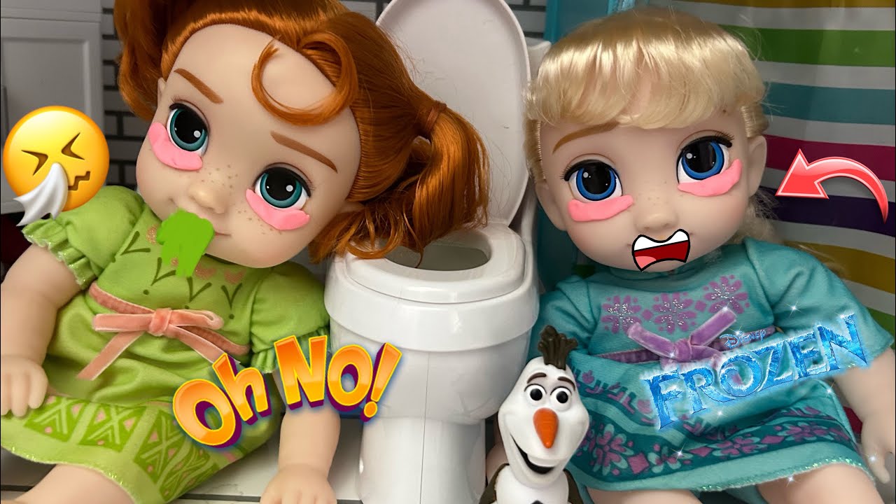 Elsa and Anna babies are Sick and have Pink eye! - YouTube