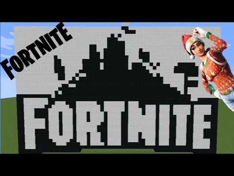 Fortnite Logo Minecraft Pixel Art Speed Build - YouTube