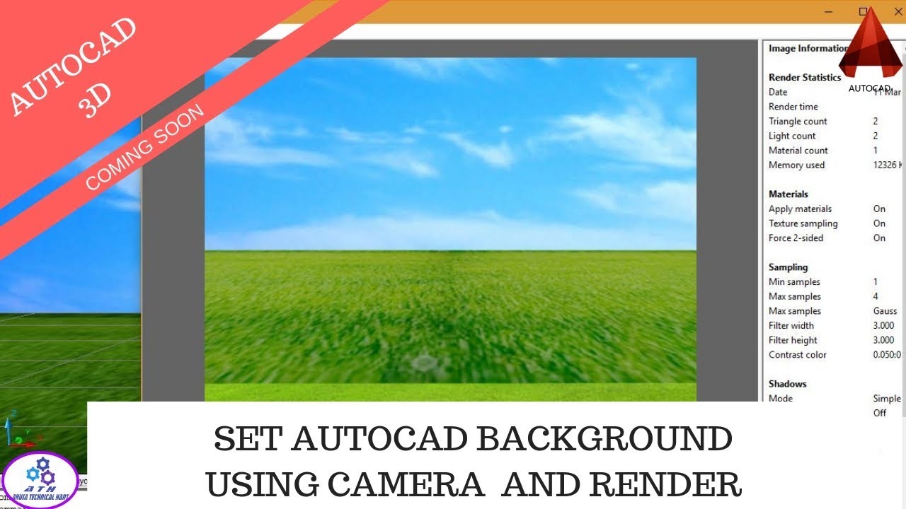 Set Autocad Background using Camera and Rendering Command Coming Soon... - YouTube