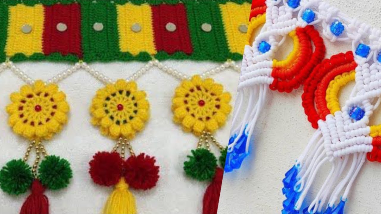 Very easy & simple get toran designs, Woolen toran designs, Door ...