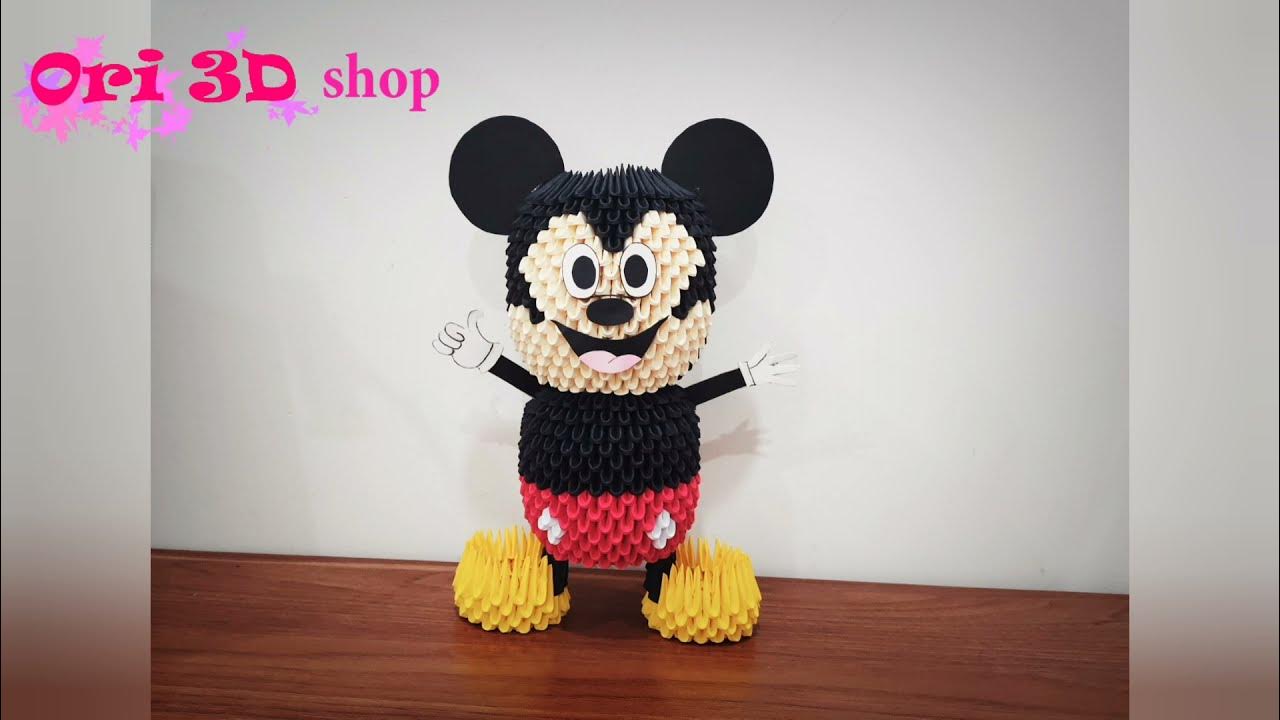How to make Mickey mouse 3D Origami - Hướng dẫn xếp chuột Mickey ...