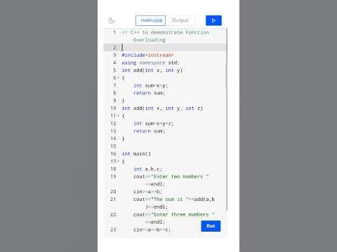 C++ program to demonstrate Function overloading 🔥 || #shorts #shortfeed #coding - YouTube