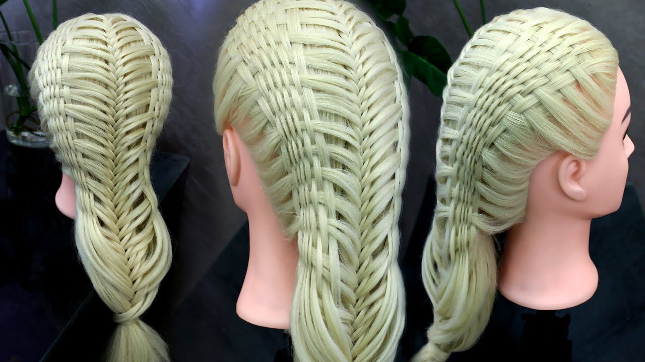 Mermaid combo hairstyle/Pull-through braid/Fishtail braid - YouTube