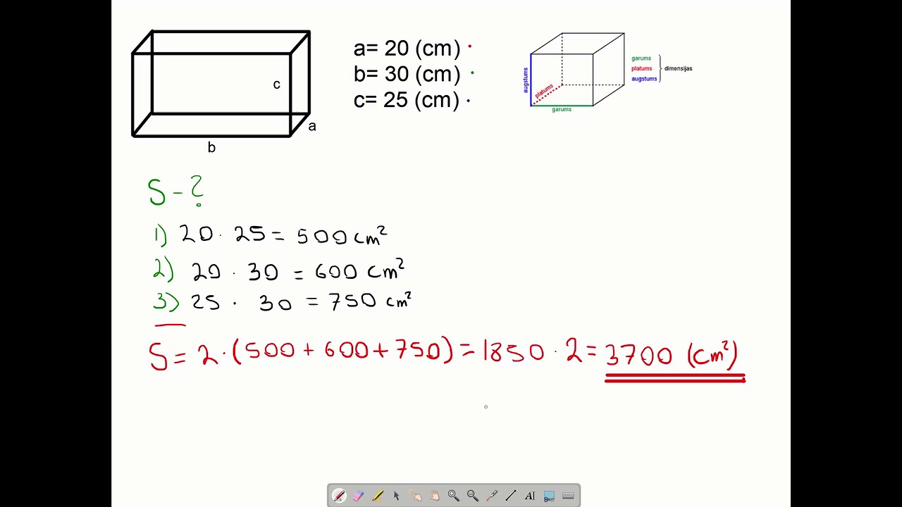 Taisnstūra paralēlskaldnis un tā laukuma aprēķināšana (6. klase) - YouTube