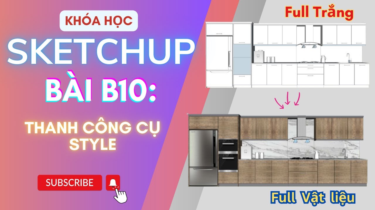 [Khóa Học Sketchup Cho Người Mới] | Bài B10: Thanh công cụ Style | XDTT ...