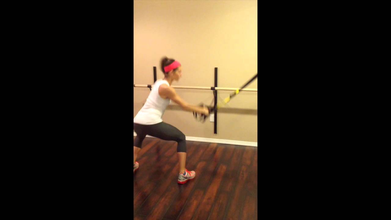 TRX Core Squat Rotation - YouTube