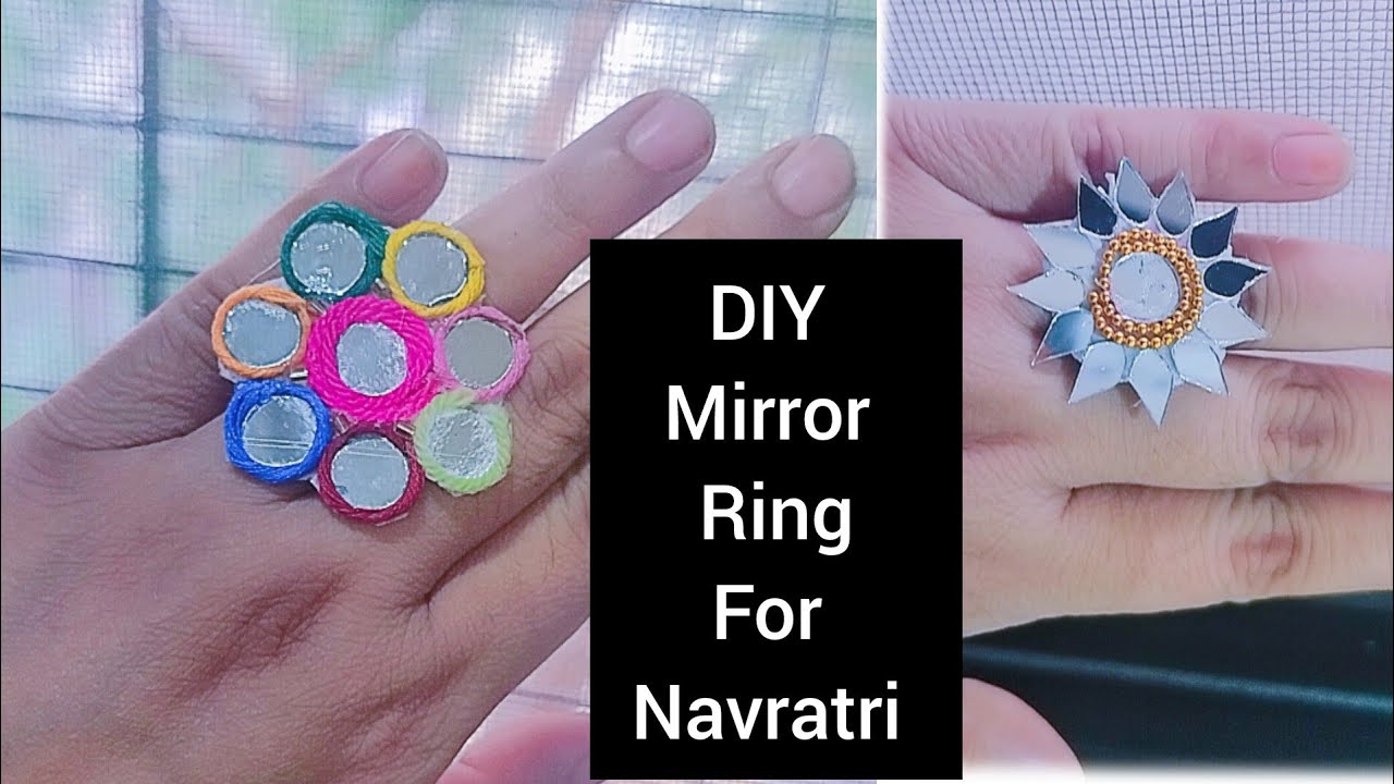 Mirror ring making at home|| ring making from mirror||navratri special ...