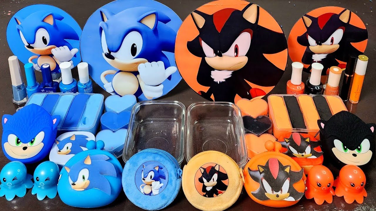 ASMR SONIC vs SHADOW Slime Mixing Makeup,Parts,Glitter Into Slime. # ...