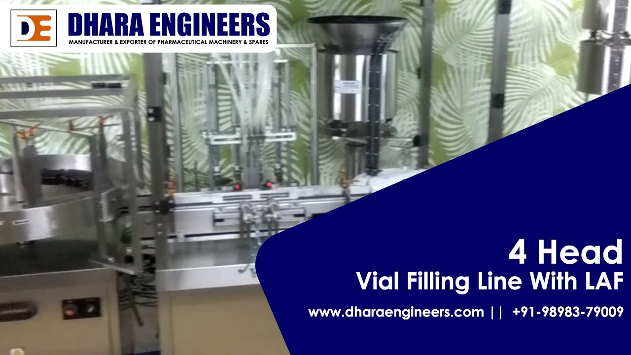 4 Head Vial Filling Line With LAF | Automatic Liquid Filling Machine ...
