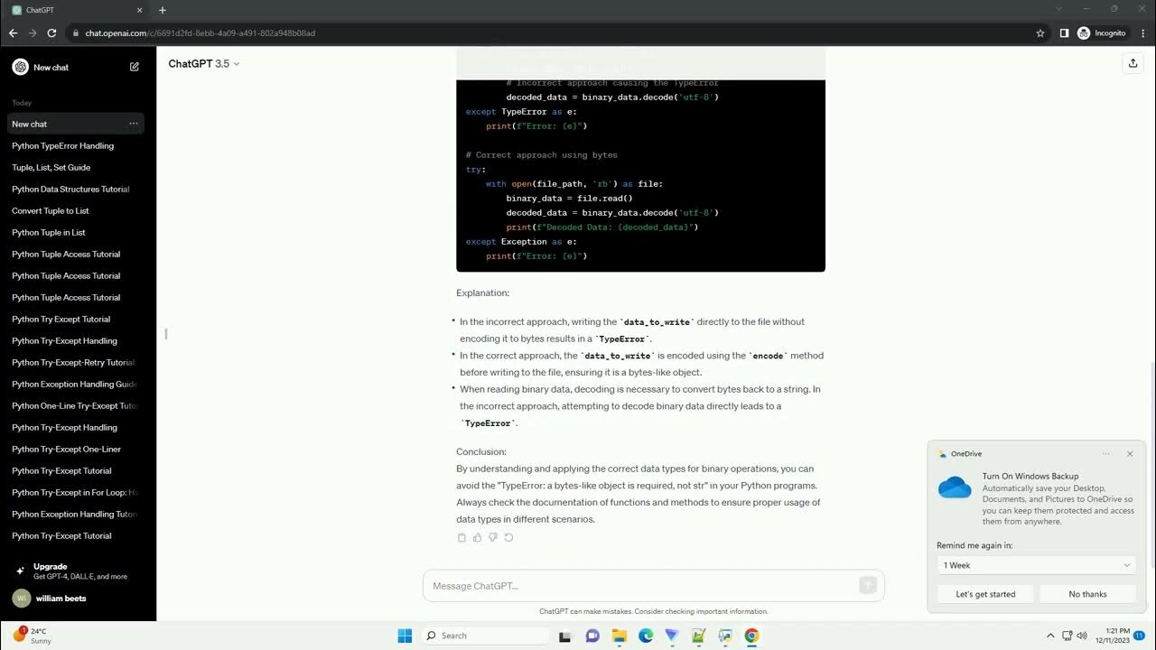 python typeerror a bytes like object is required not str - YouTube