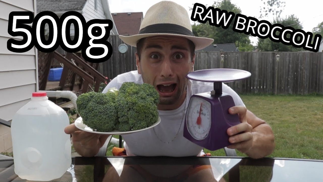 500g RAW BROCCOLI CHALLENGE !! *VOMIT ALERT* - YouTube