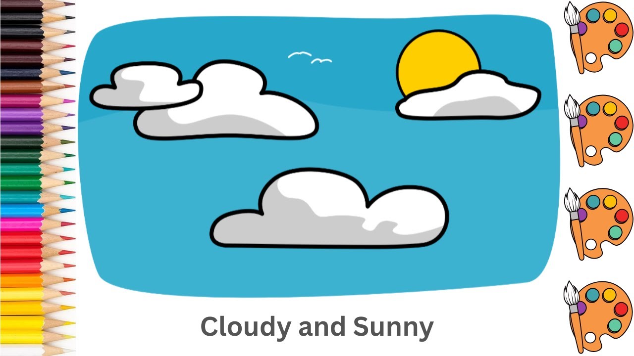 Cloudy and Sunny - Sketch Art and Paint | Step by step tutorial | Pencil to Palette - YouTube