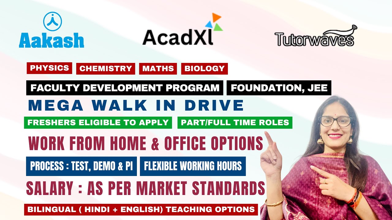 Acadxl, Aakash & Tutorwaves Hirings 2025 | Mega Walk In Drive | Work ...