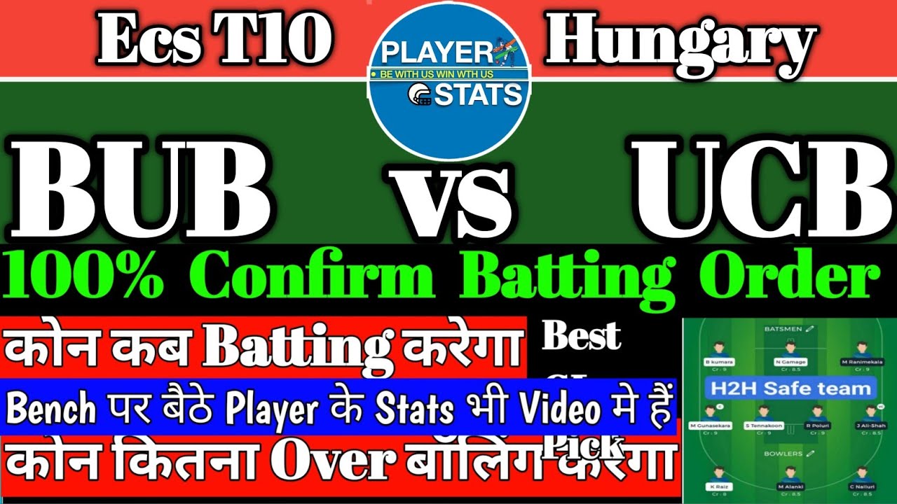 BUB vs UCB Dream11 Prediction | BUB vs UCB Dream11 | BUB vs UCB Player ...