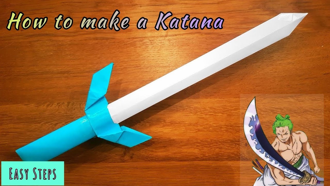 How to make a katana out of paper. Easy paper katana origami - YouTube