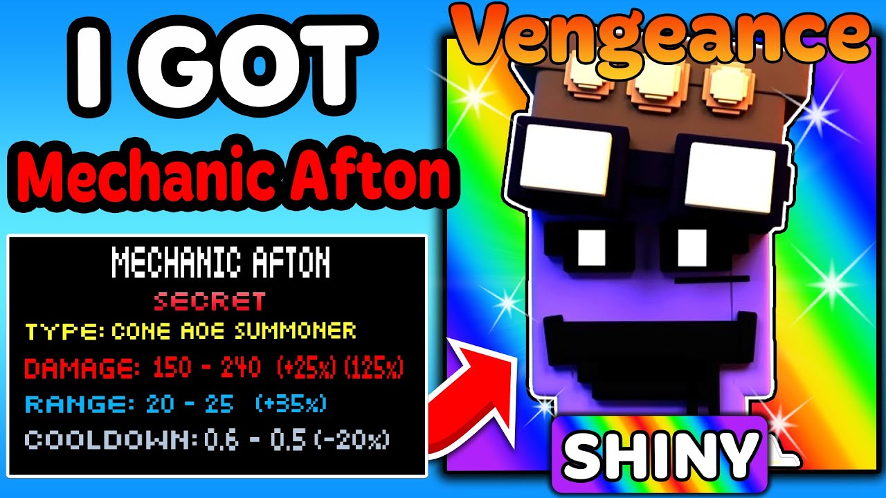 IS SHINY MECHANIC AFTON WITH VENGEANCE THE BEST UNIT???? FNTD (Five ...