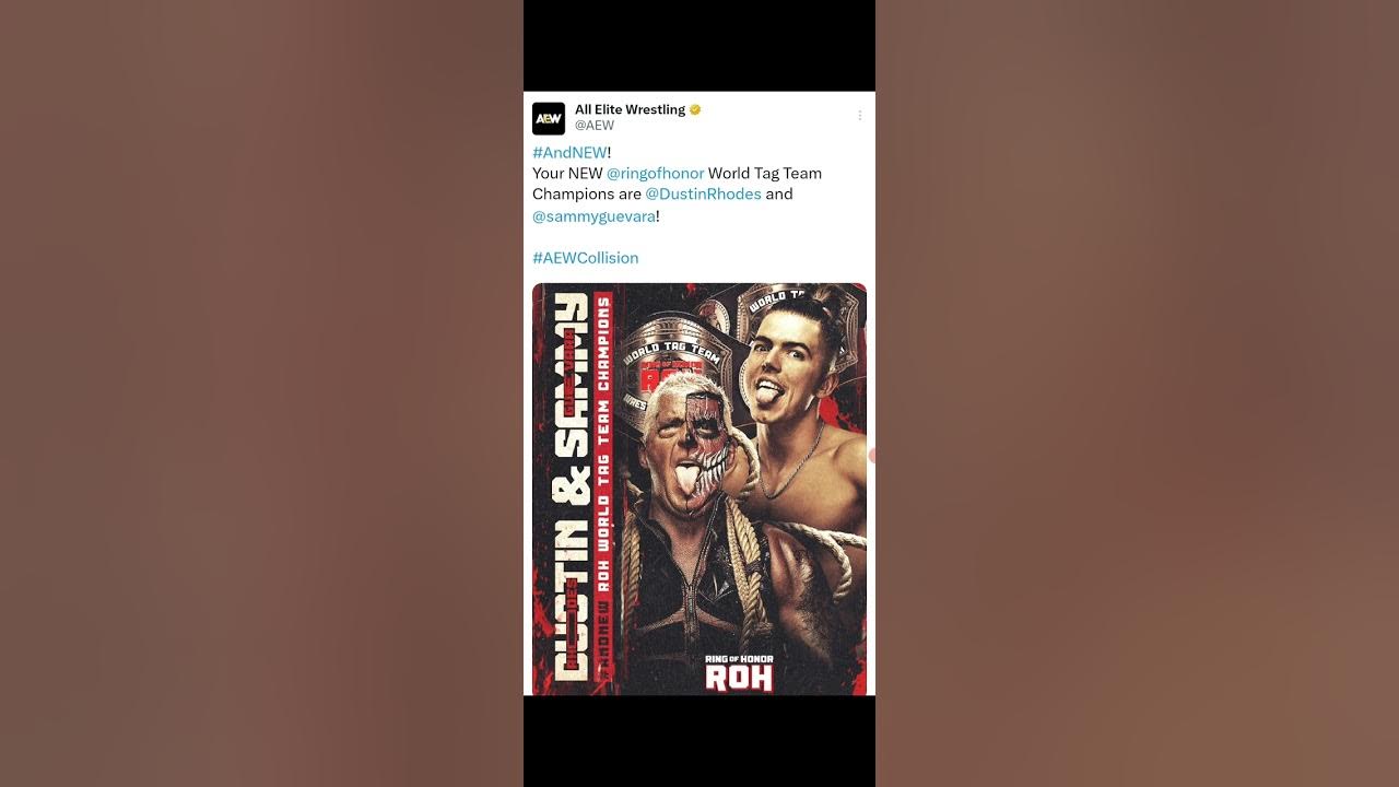 Dustin Rhodes And Sammy Guevara New ROH Tag Team Champions - YouTube