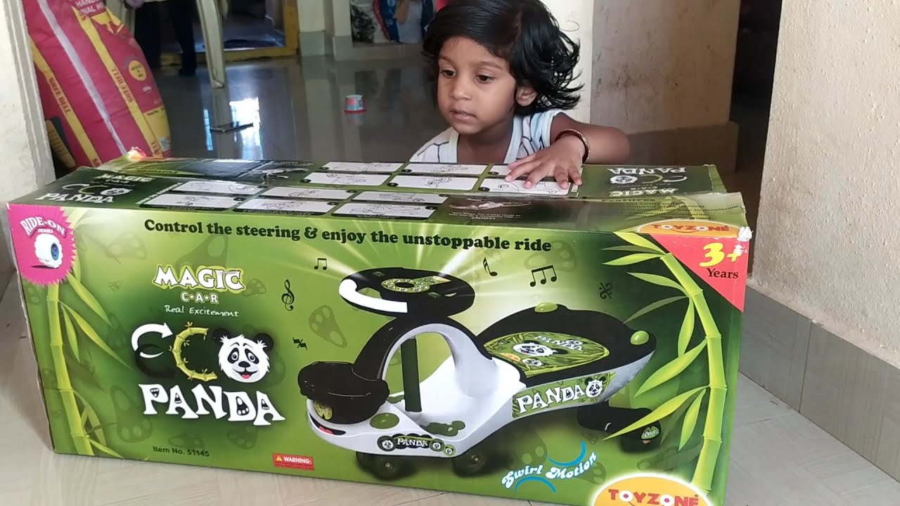 Unboxing Panda magic car|reliance Mart panda magic car|toy zon|real ...