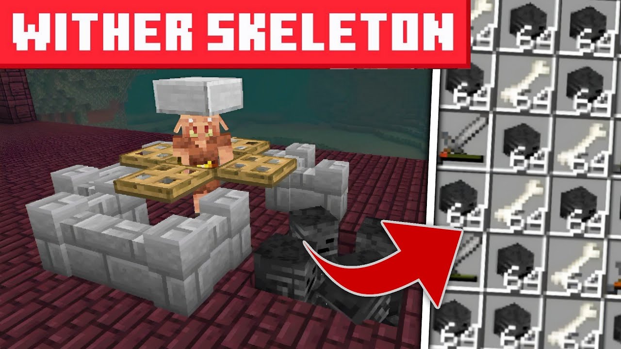 Fast & Easy Automatic Wither Skeleton Farm Tutorial for Minecraft PE 1. ...