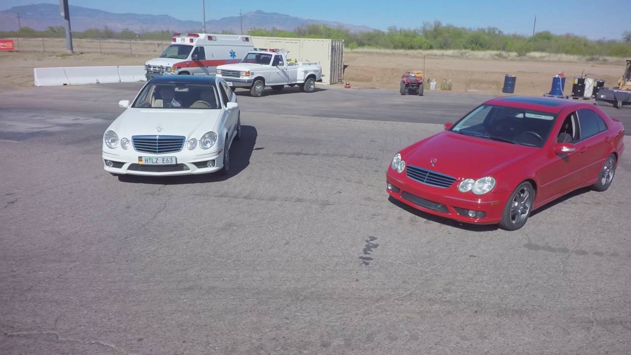 Mercedes Benz W211 E63 Drag Race - YouTube