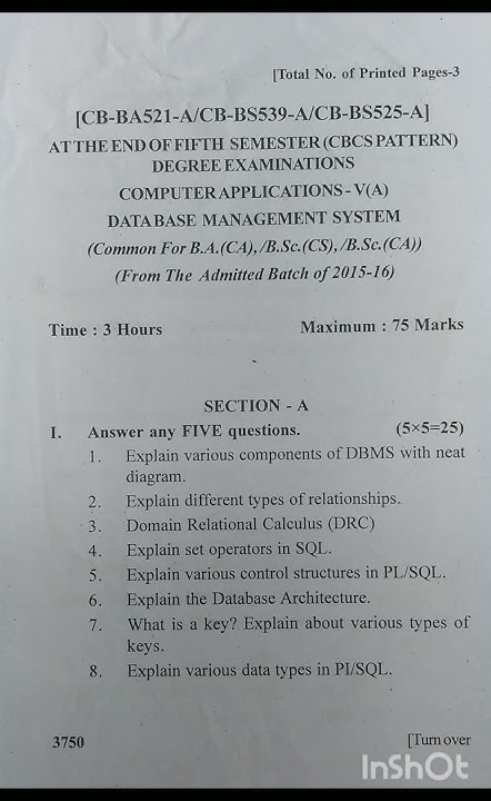 Computer applications-V(a) Database management system - YouTube