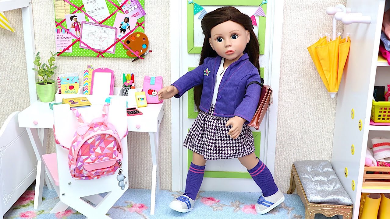 Doll after school tasks and homework! Play Dolls good habits for kids ...