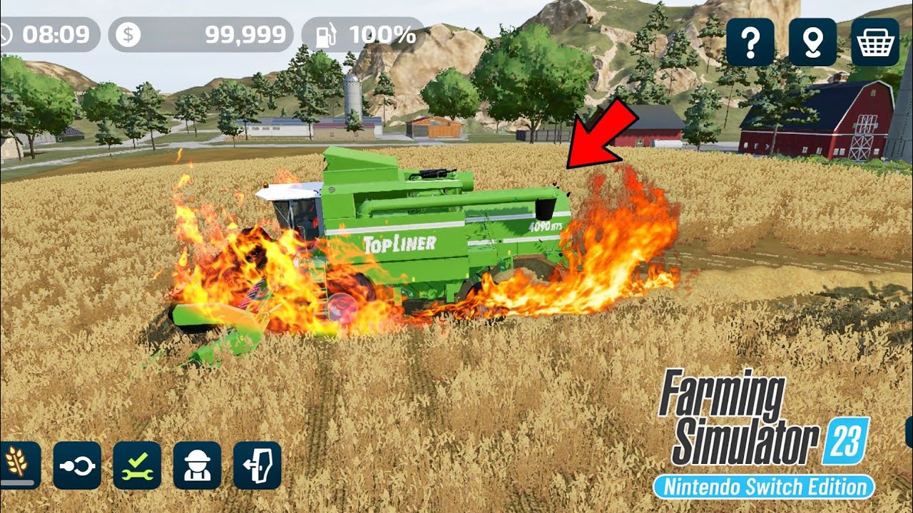 Fire Attack with Harvester in FS 23 | Amberstone (Multiplayer)-Farming ...