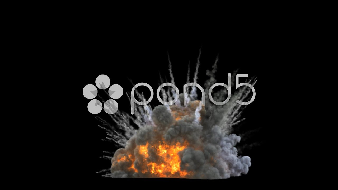 Explosion Blast Vfx Element With Alpha Channel Matte. Stock Footage ...